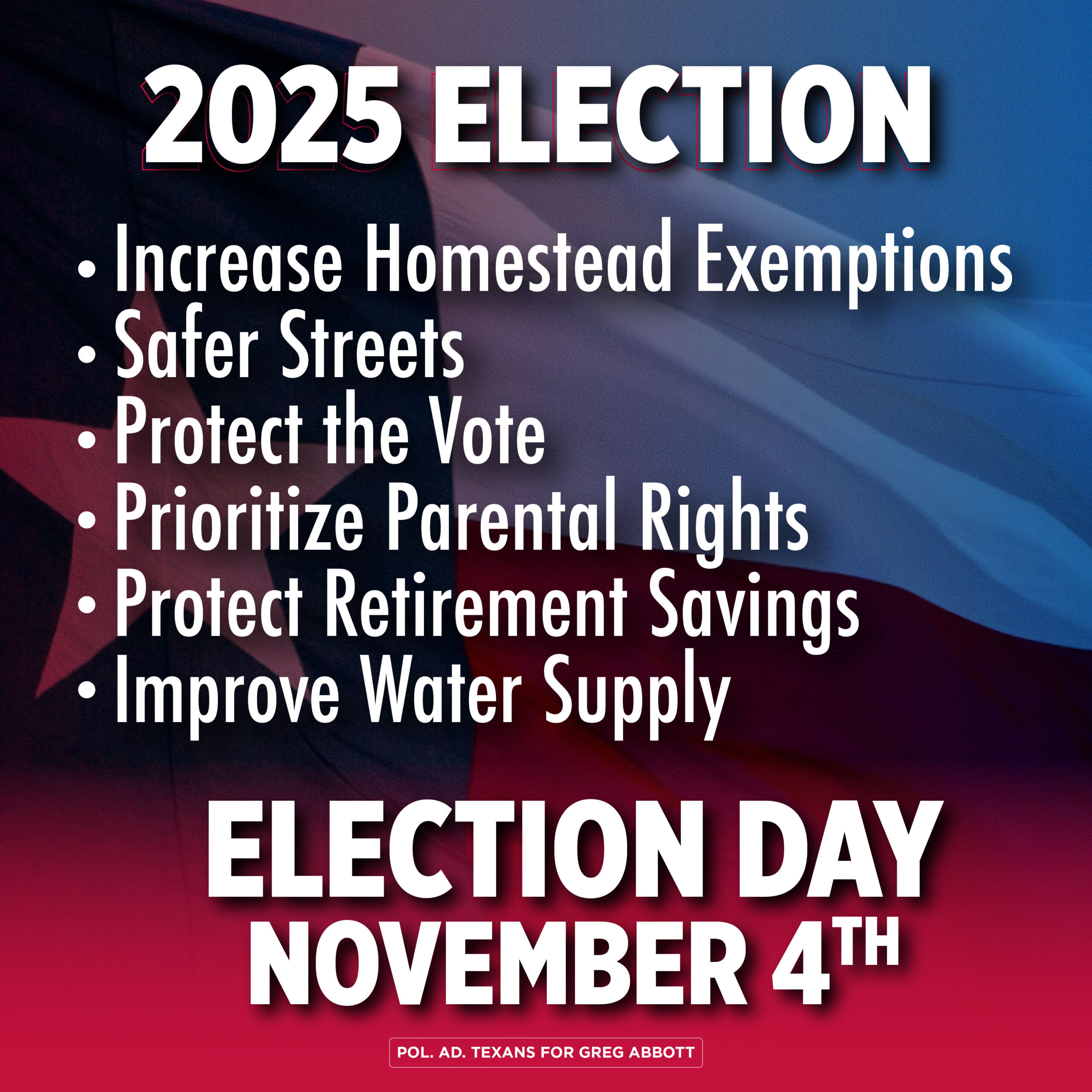 November 4th, 2025 Constitutional Amendments - Greg Abbott